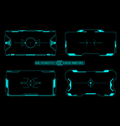 Hud virtual futuristic elements set green object Vector Image
