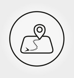 Map with mark location initial and final Vector Image