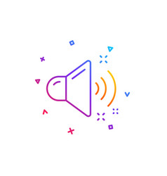 Loud sound line icon music sign minimal line Vector Image