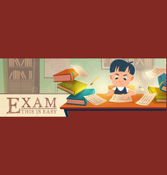 Online exam distant education landing page banner Vector Image