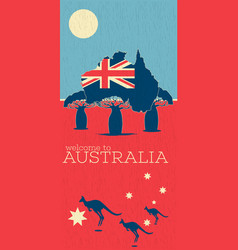 Welcome to australia vintage poster Royalty Free Vector