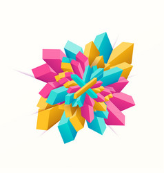 3d rectangle in perspective with multi colored Vector Image