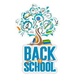 School background with tree Royalty Free Vector Image