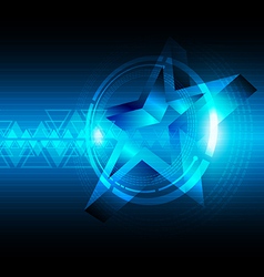 Star with technology background Royalty Free Vector Image