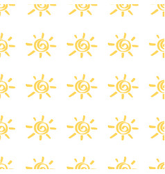 Smiling sun seamless pattern Royalty Free Vector Image