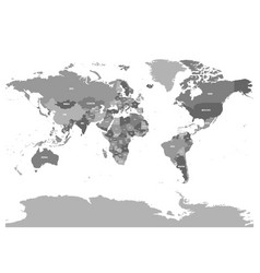 Horizontally flipped political map of world Vector Image