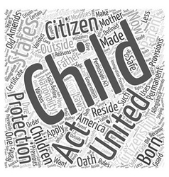 Child protection word cloud concept Royalty Free Vector