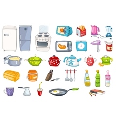 Cartoon home kitchen knife set Royalty Free Vector Image