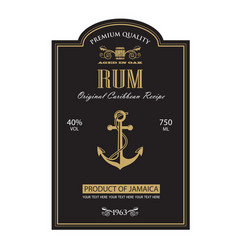 Template rum label Royalty Free Vector Image - VectorStock