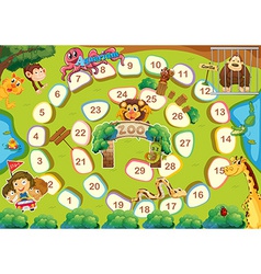 Zoo board game with numbers for children lion Vector Image