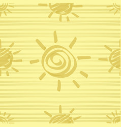 Golden sun seamless pattern Royalty Free Vector Image