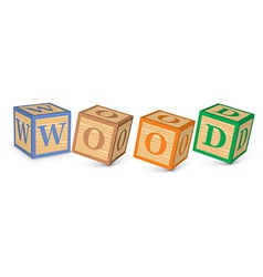Word wood written with alphabet blocks Royalty Free Vector
