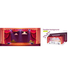 Theater stage cartoon background for animation Vector Image