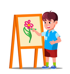 Cartoon boy painting Royalty Free Vector Image