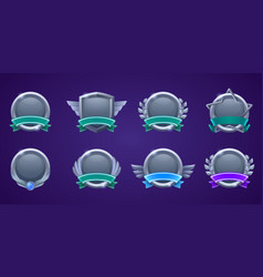 Game icon of rating star in blue and silver colors