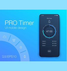 Timer application ui design concept Royalty Free Vector