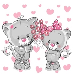 Two cute cartoon kittens Royalty Free Vector Image
