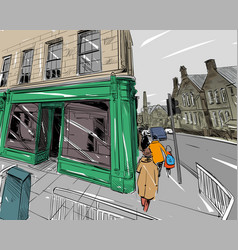Edinburgh scotland hand drawn city sketch Vector Image
