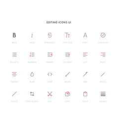 Text editing user interface ui icon set high Vector Image