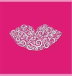 Ornamental stylized lips Royalty Free Vector Image