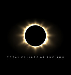Total solar eclipse realistic image Royalty Free Vector