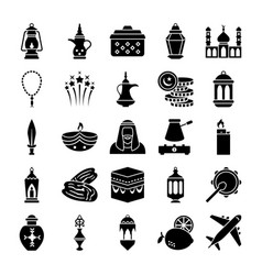Old traditional heritage flat icons Royalty Free Vector