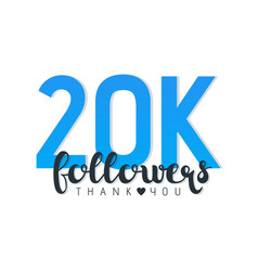 Thank you 20k followers card with colorful Vector Image