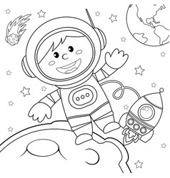 Rocket in space color numbers Royalty Free Vector Image