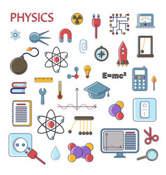 School subject neon label set Royalty Free Vector Image