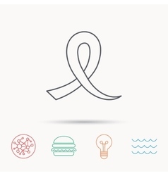 Awareness ribbon icon Oncology sign Royalty Free Vector