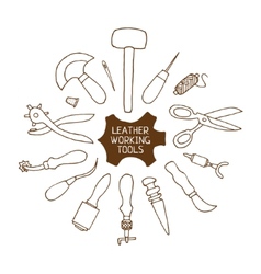 Craft tools in toolbox Royalty Free Vector Image
