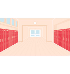 Color cartoon high school hallway Royalty Free Vector Image