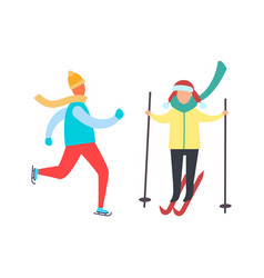 Kid skiing Royalty Free Vector Image - VectorStock