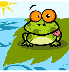 Fat Frog Cartoon Mascot Character Royalty Free Vector Image