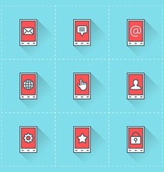 Mobile line icons 1 Royalty Free Vector Image - VectorStock