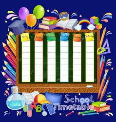 Template school timetable Royalty Free Vector Image