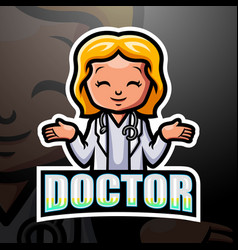 Doctor mascot esport logo design Royalty Free Vector Image