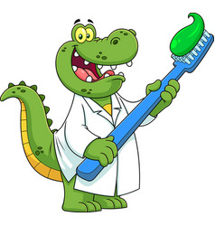Happy alligator jumping Royalty Free Vector Image