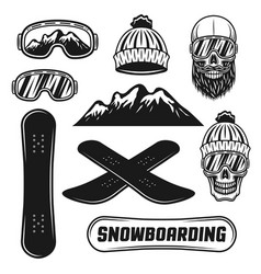 Skiing Vintage Labels Set Royalty Free Vector Image
