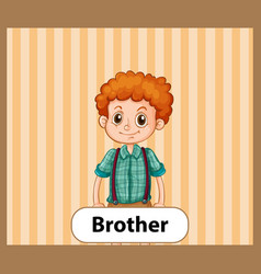 Educational english word card brother Royalty Free Vector