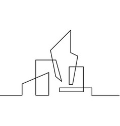 Abstract architecture as continuous lines drawing Vector Image