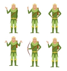 Forest elves set fairytale magic characters in Vector Image