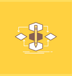 Algorithm design method model process flat icon Vector Image