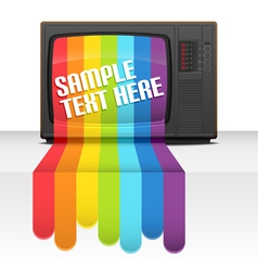 Tv with rainbow paint Royalty Free Vector Image