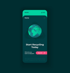 Zero waste app smartphone interface template Vector Image