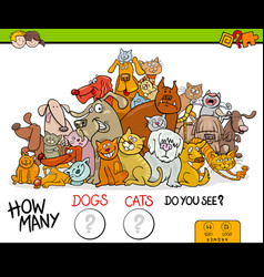Counting cats and dogs educational game for kids Vector Image