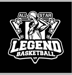 All star basketball sports logo emblem Royalty Free Vector