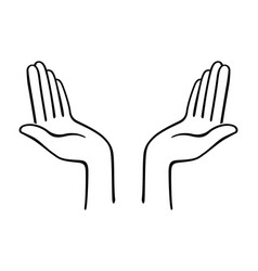 Simple open hands Royalty Free Vector Image - VectorStock