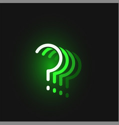 Realistic glitch font character question mark Vector Image