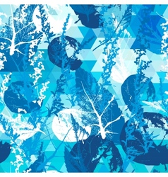 Abstract seamless pattern with leaves and flowers Vector Image